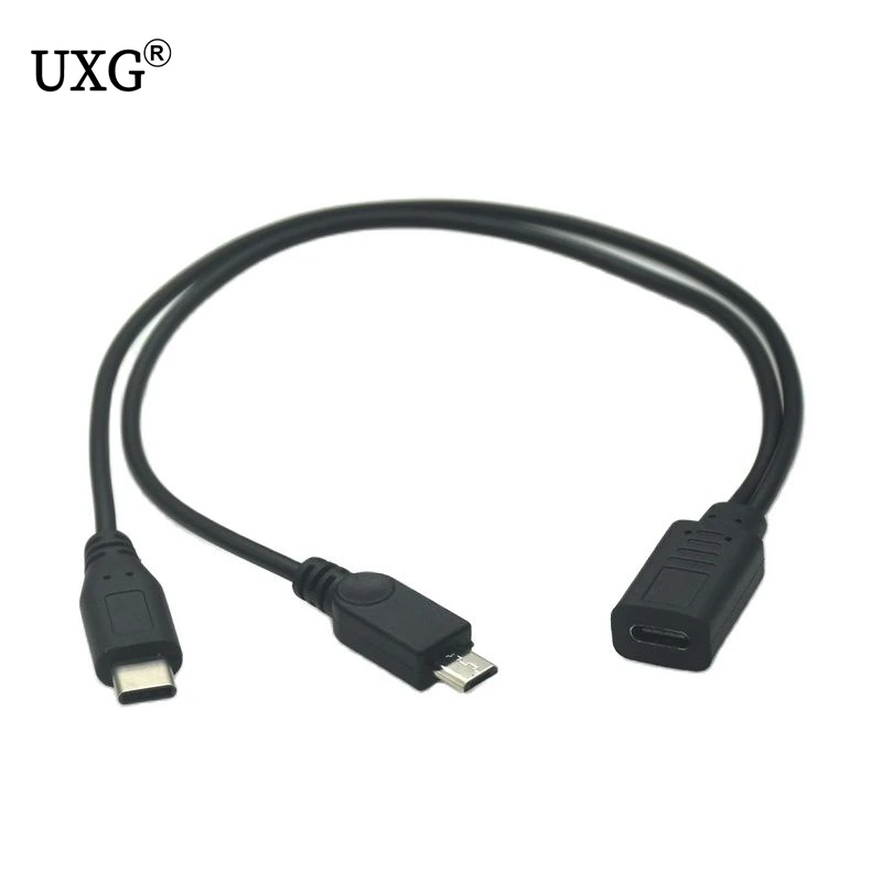 Type-c USB 3.1 1 to 2 Y Splitter Cable USB 2.0 USB 3.1 Female to Micro ...