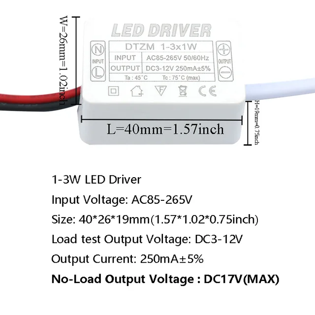 LED Driver 300mA 1-3W 3-5W 4-7W 8-12W 12-18W 18-25W 25-36W LED Power ...