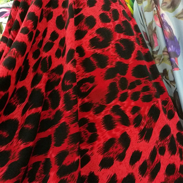 Red Leopard Print Fabric