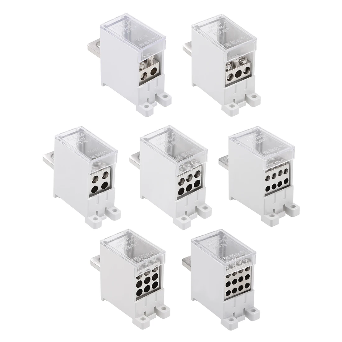 Uxcell 1 In 2/3/4/6/8/9/12 Out Din Rail Terminal Blocks 250a Max Input ...