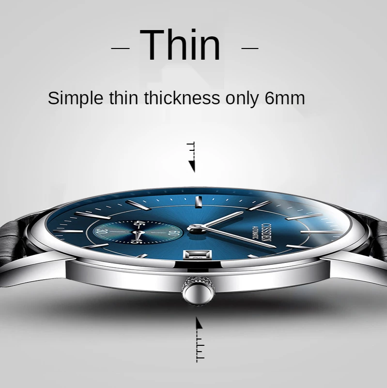 Ultra-thin automatic mechanical watch men business strap watch is ...