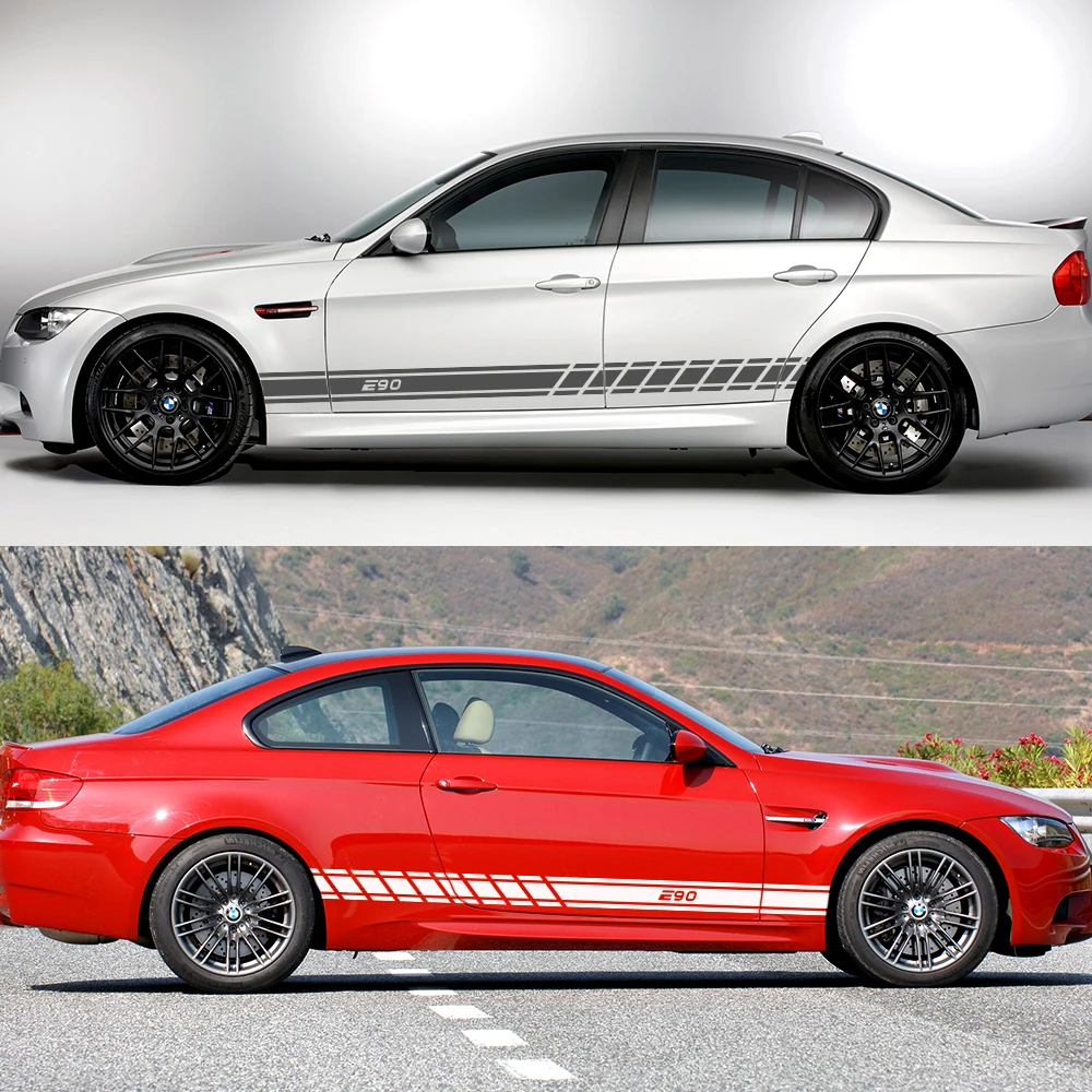 2PCS-Car-Door-Side-Skirt-Stripes-Stickers-for-BMW-E46-3-Series-E30-E34 ...