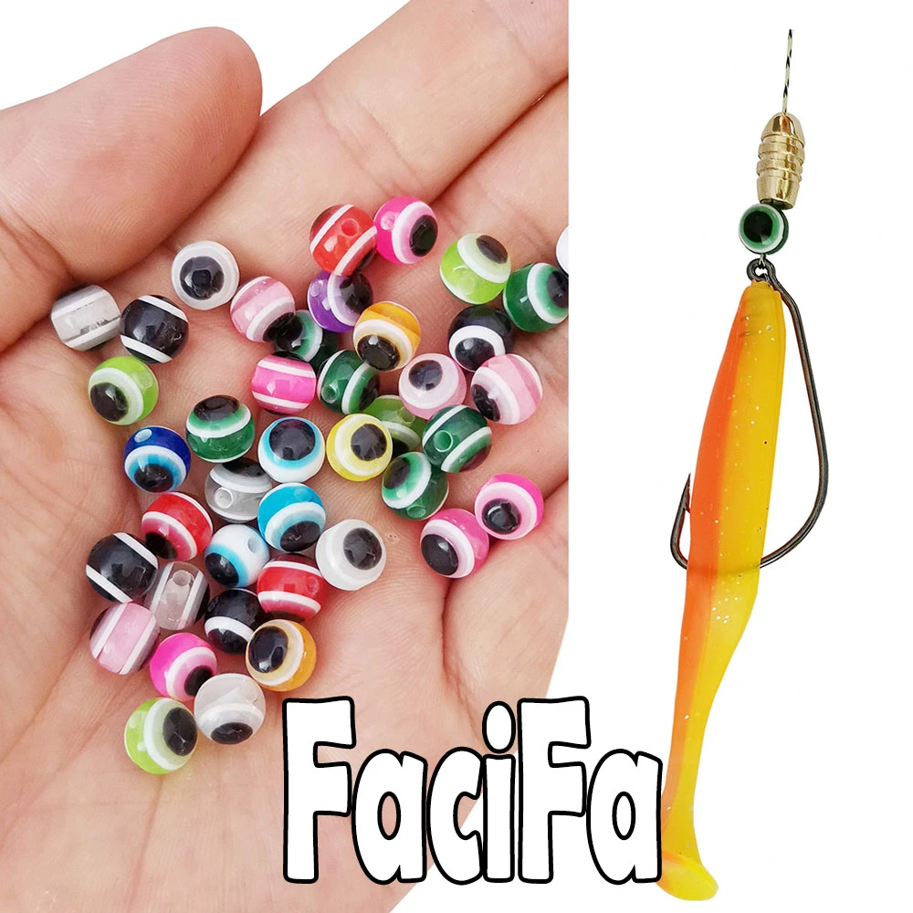 50 Or 25 Pcs Fish Eye Fishing Beads For Soft Lure 6mm 8mm Mixed Color ...
