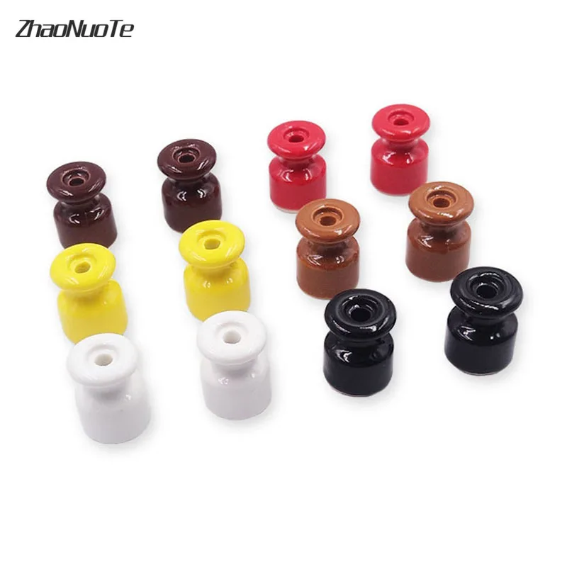 5pcs Ceramic Wall Insulator Electric Wire Connector Terminal With ...