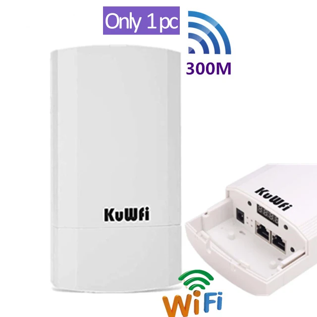 KuWfi Outdooor Wireless Bridge 300Mbps CPE Wifi Router PTP Long Range ...