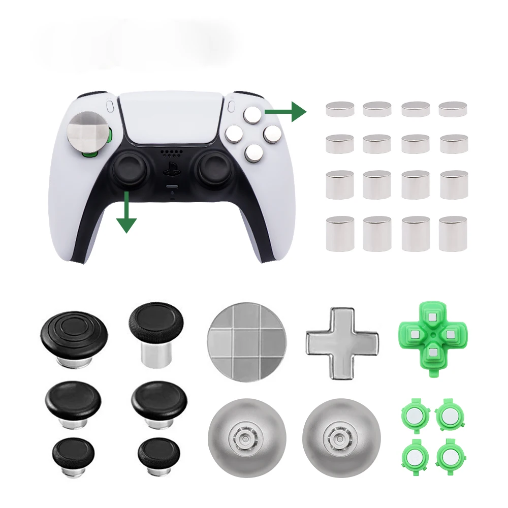 For Original PS5 Metal Modification Buttons Thumb Stick Game Controller ...