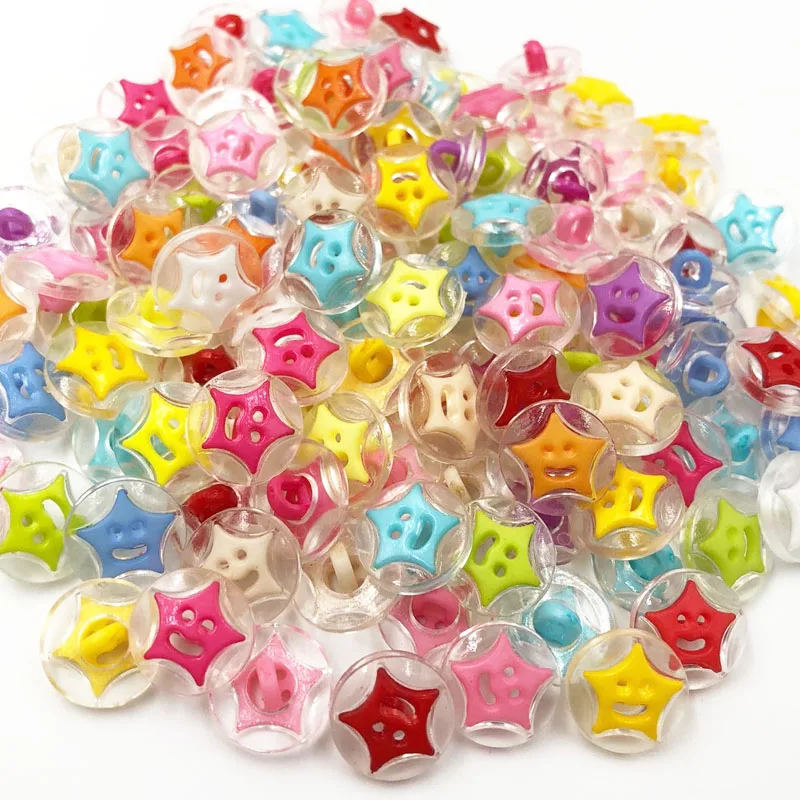 50-Pcs-Mix-Color-Star-Plastic-Combined-Buttons-DIY-Accessories-Children ...