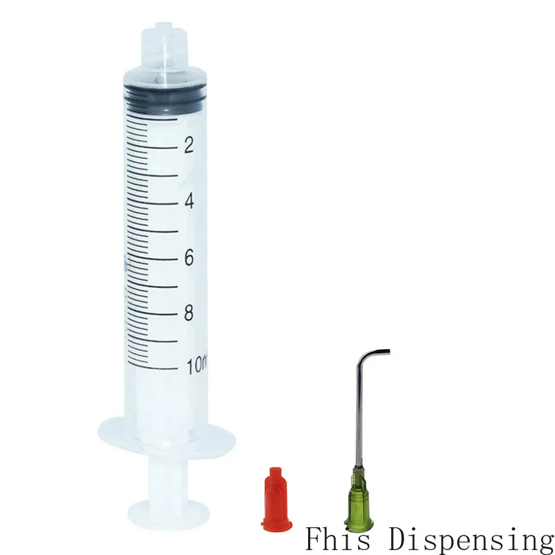 10 Packs 10ml Syringe and 14G Needle 1.5 Inches Angled 90 Degrees