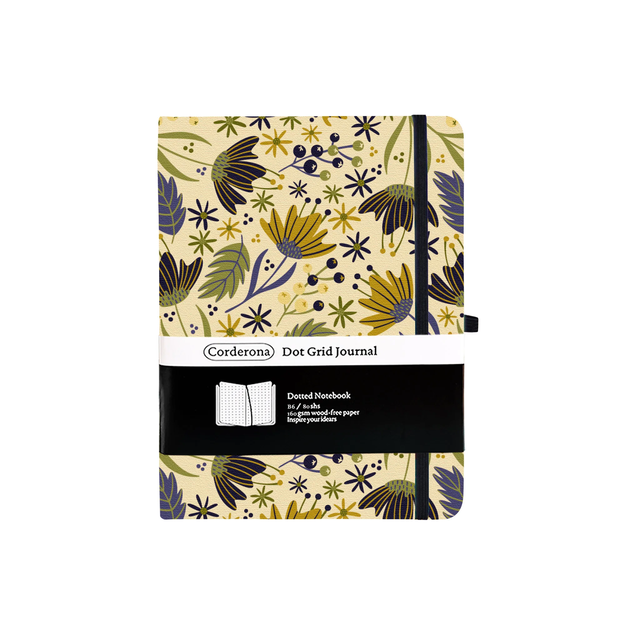 B6 160gsm Bullet Dotted Journal Vintage Flowers Hard Cover Thick Paper ...