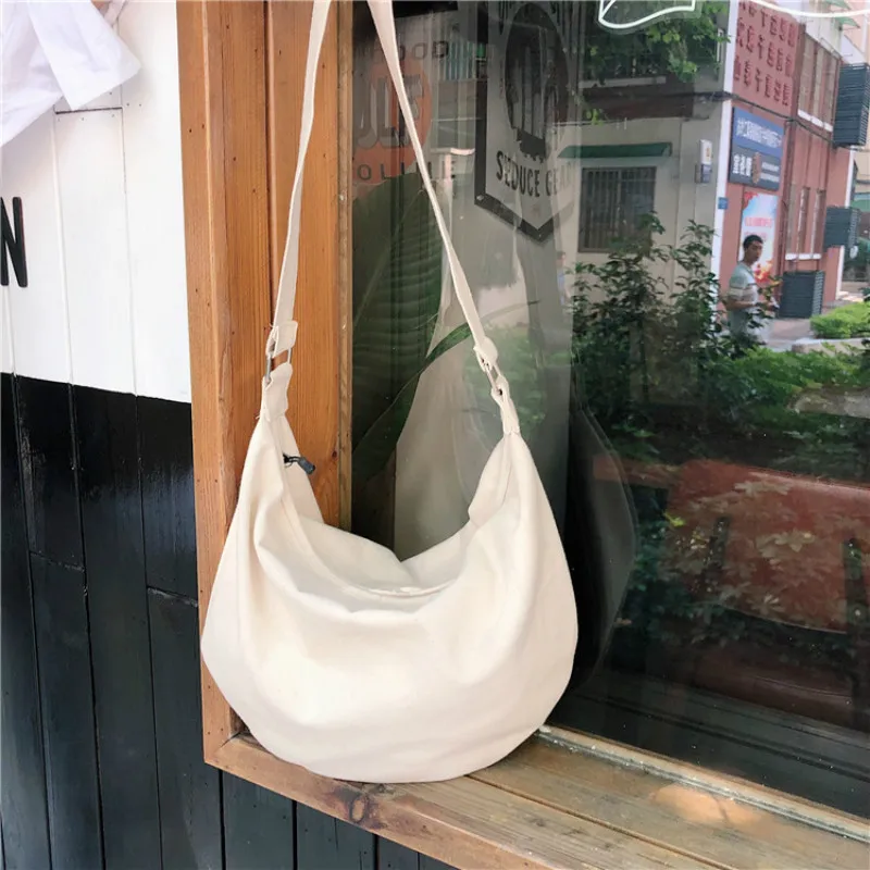Solid Color Canvas Crossbody Dumplings Bags For Women 2020 Simple ...