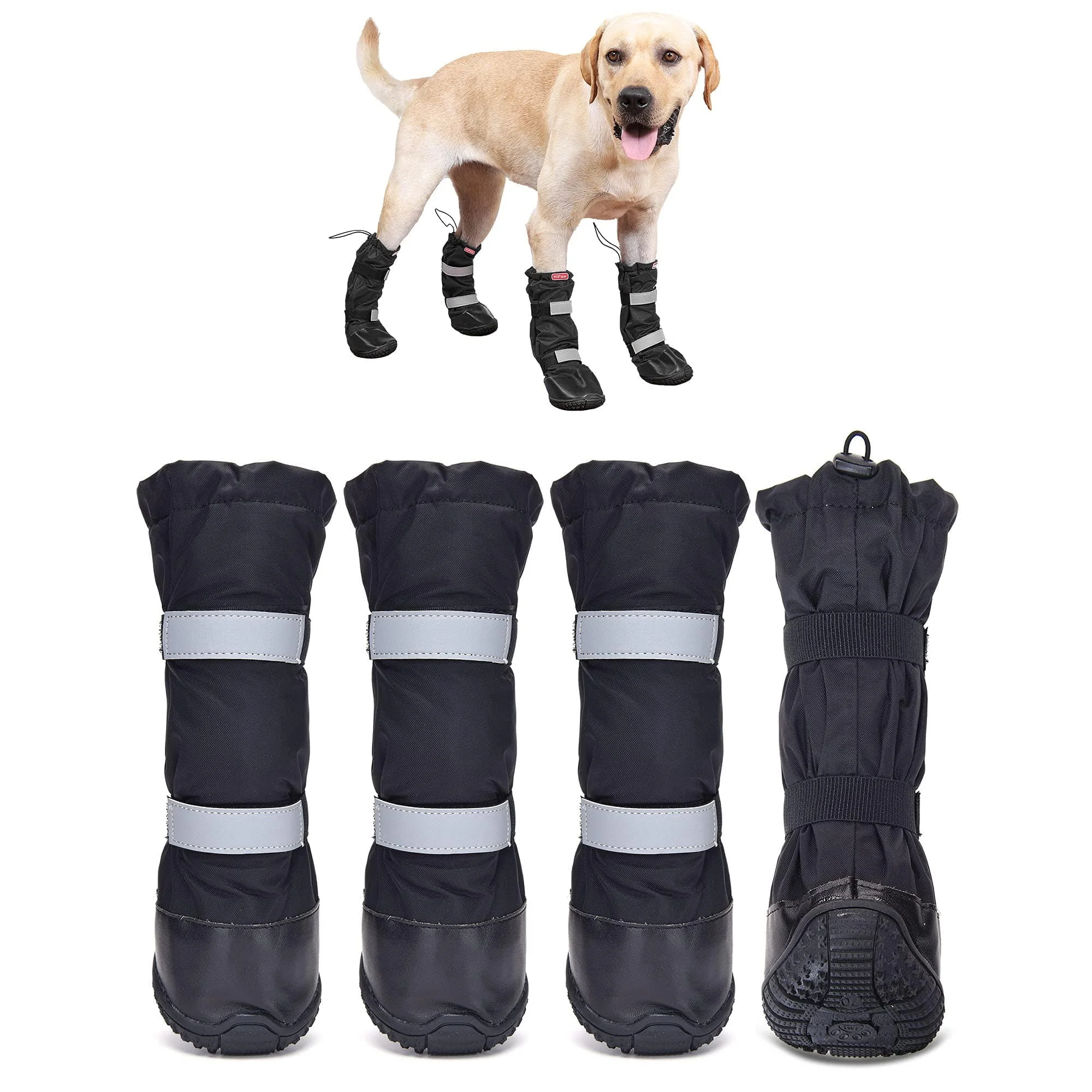 DogMEGA Dog Waterproof Boots | Nonslip Warm Lining Rubber Sole Boots ...