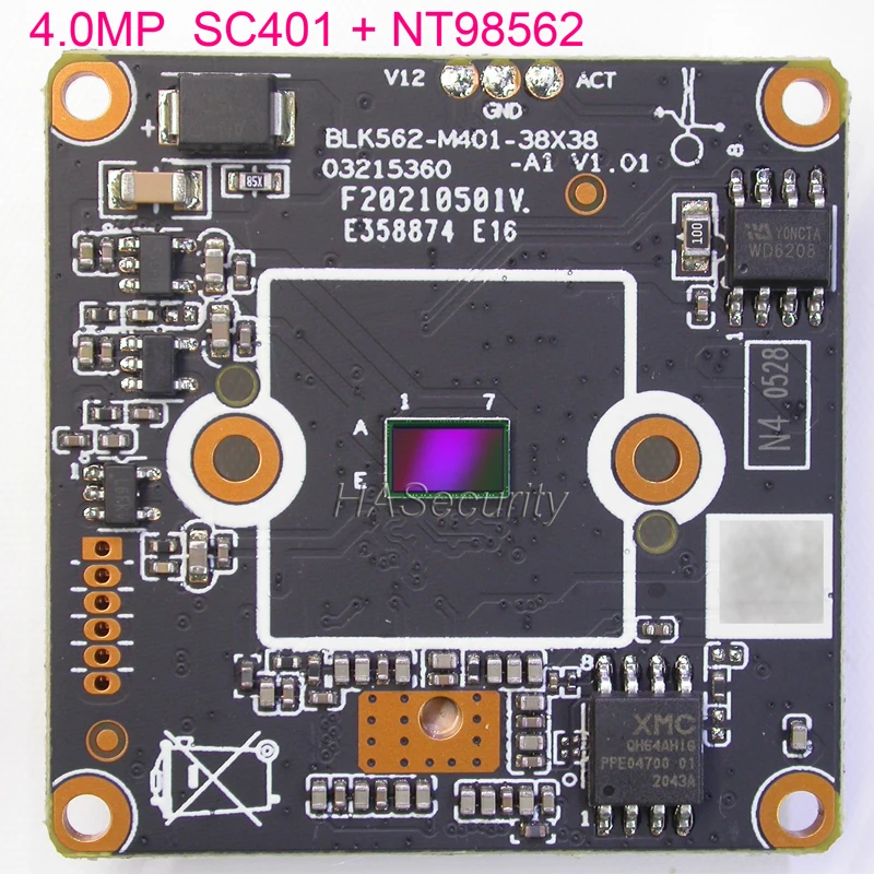 H.265 Ai 4.0mp 1/3" Sc401 Cmos Sensor + Novatek Nt98562 Ip Camera Pcb ...