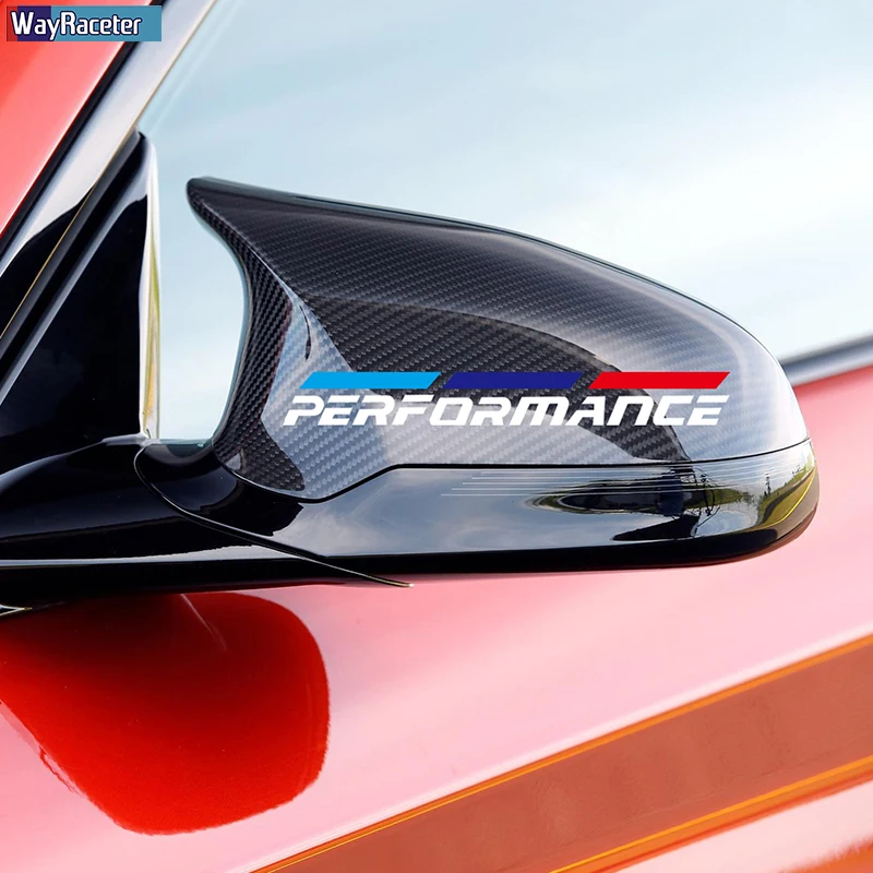 Paper BMW M PERFORMANCE vinyl symbol mirror decals stickers graphics x2 ...