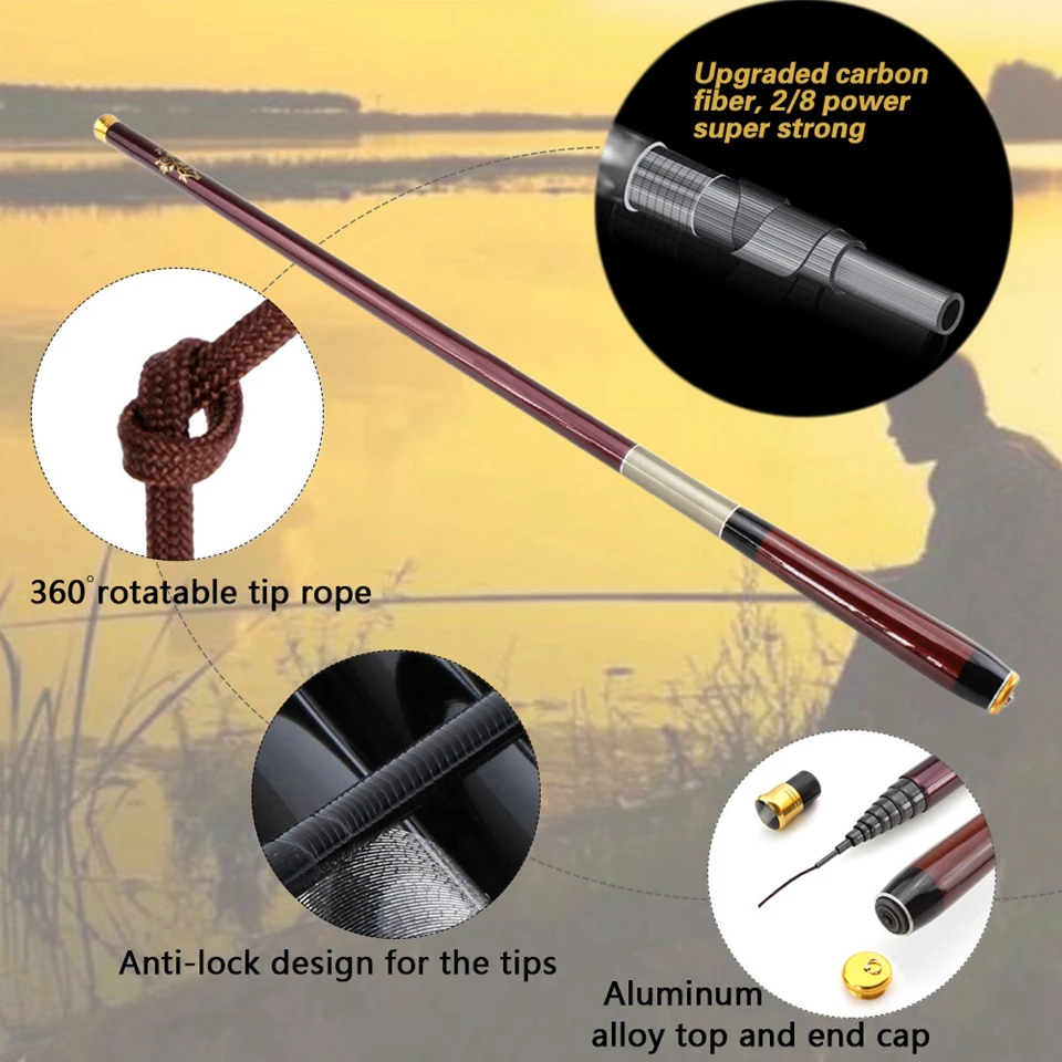 NEW 3.6 7.2M Carbon Telescopic Carp Fishing Rod Fish Hand Fishing Rod ...