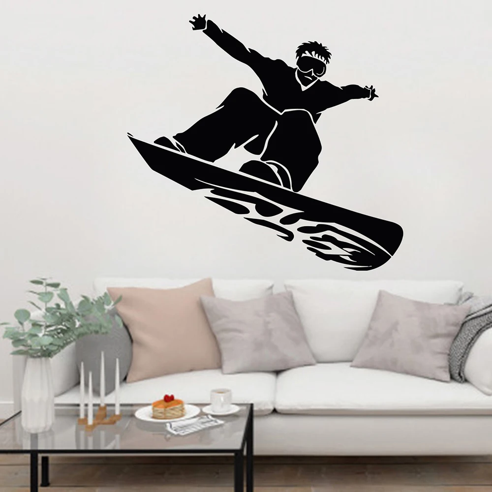 Snowboarding-Wall-Decal-Vinyl-Snow-Snowboard-Wall-Sticker-Sports-Wall ...