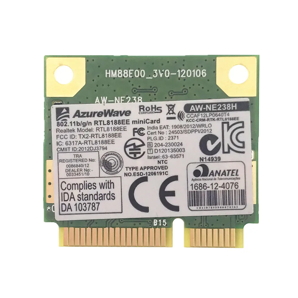 For Aw-ne238h Rtl8188ee Rtl8188 150mbps 802.11 B/g/n Half Mini Pcie ...