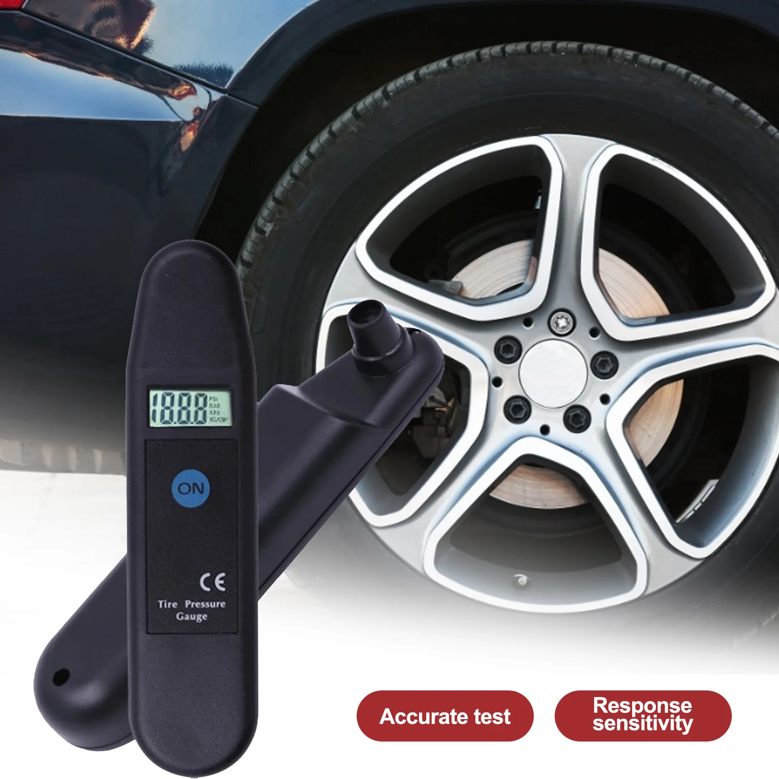 Car Digital Tire Tyre Pressure Gauge LCD Display Pressure Monitor ...