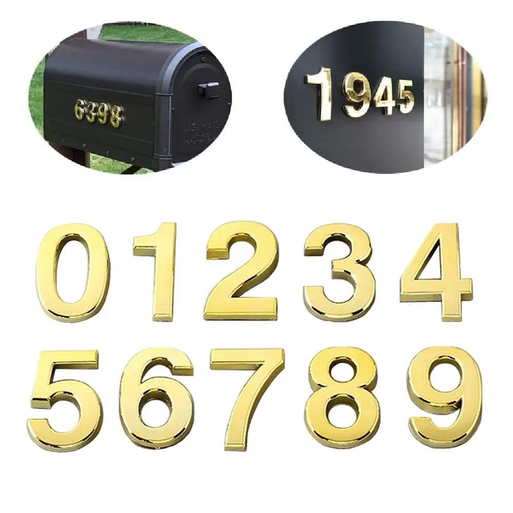5cm Modern 3D House Number Sticker Self Adhesive 0 to 9 Digits for ...