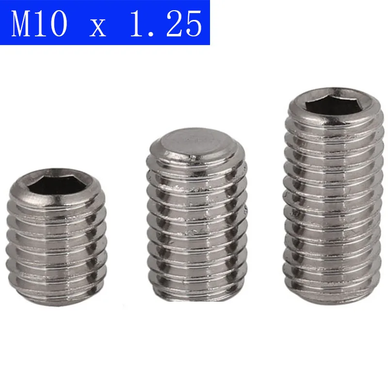 M10-x-1-25mm-10mm-FINE-PITCH-Grub-screws-socket-SET-screws-304 ...
