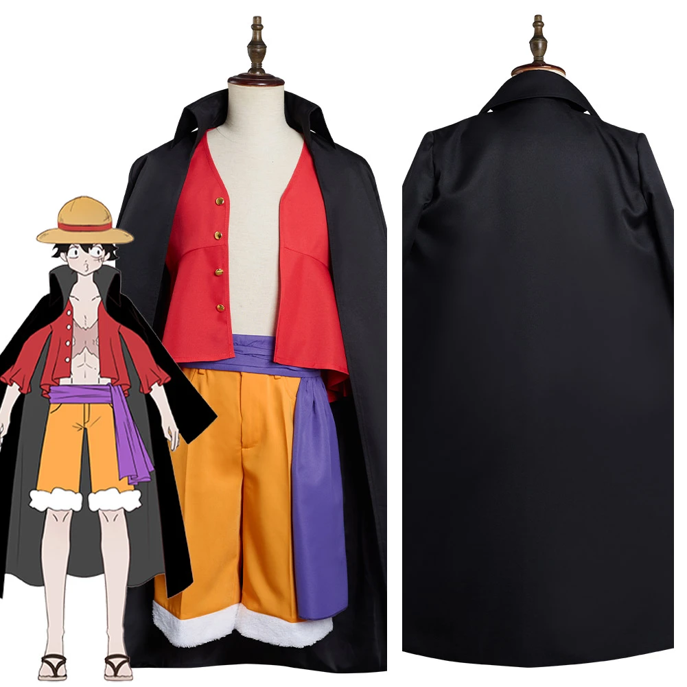 One Piece Monkey D. Luffy Cosplay Costume Anime Film Red Pirate Hunter ...