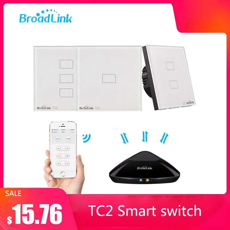 Broadlink Tc2 1/2/3gang Eu Standard Light Switch Modern Design White ...