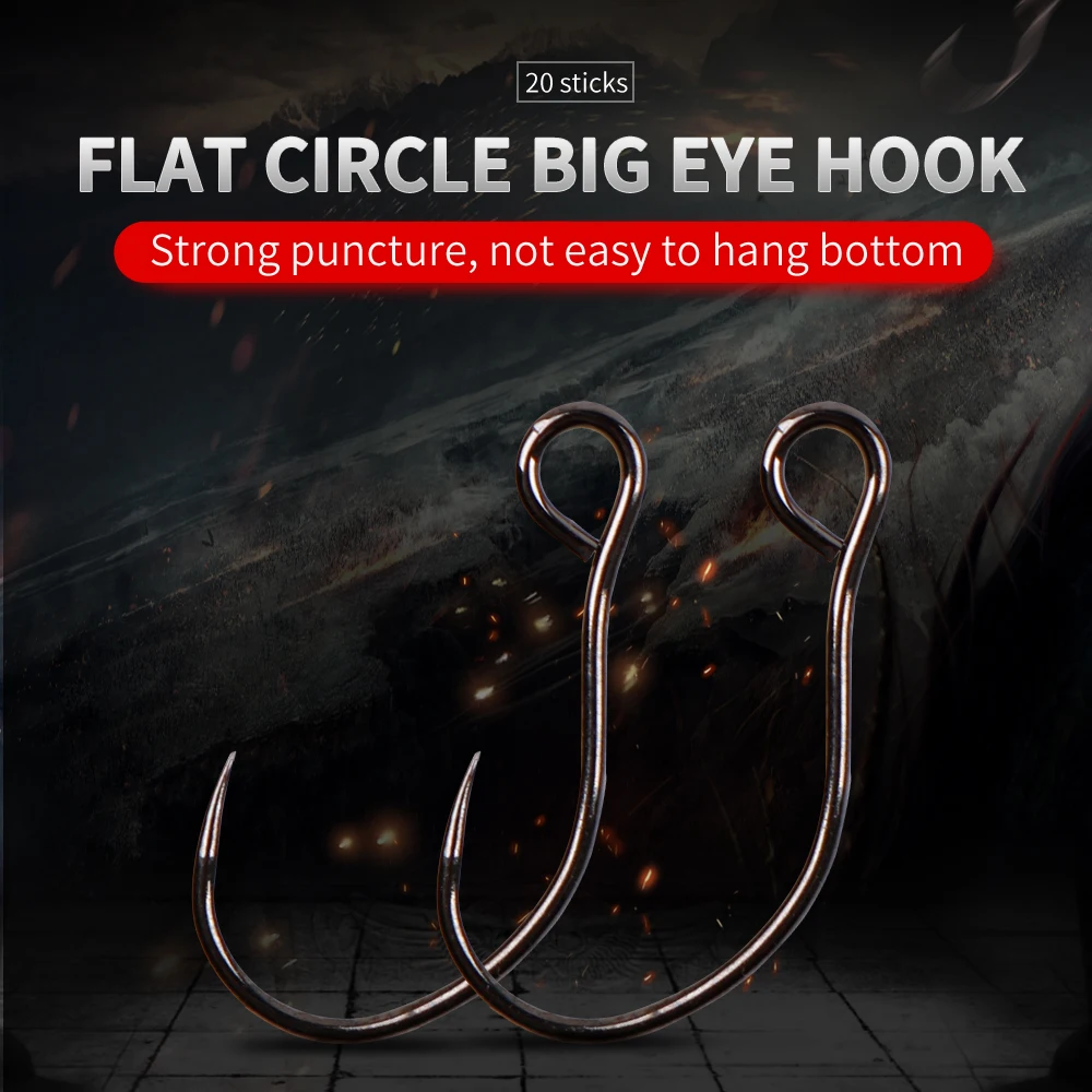 LUSHAZER-20pcs-lot-Fishing-Hook-For-Soft-Lure-Single-Hooks-Inline-Hook ...