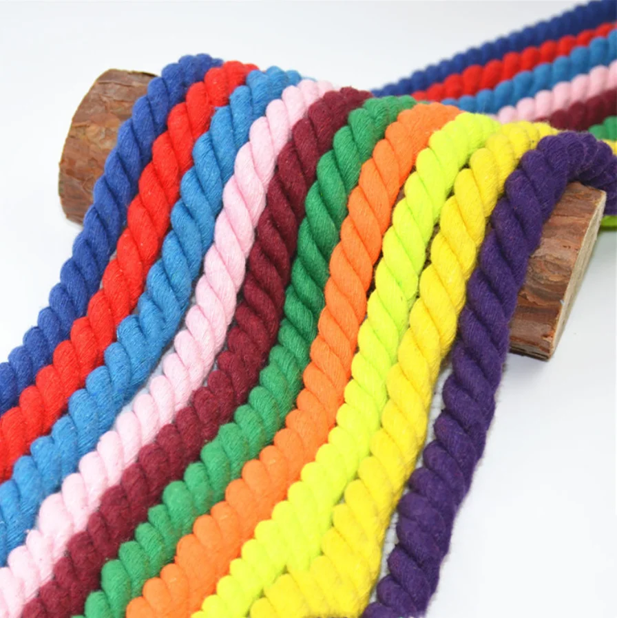 5Meters 10MM 3 Shares Twisted 100% Colorful Cotton Cords/Rope for Bag ...