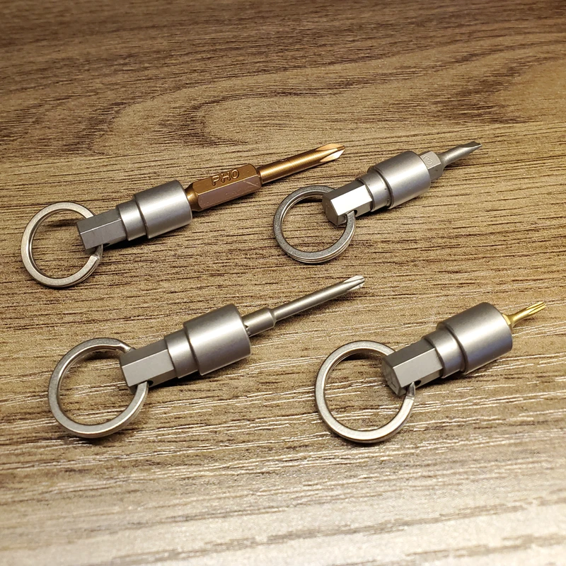 Edc Titanium Alloy Mini Screwdriver Portable Bit Pendant Outdoor ...