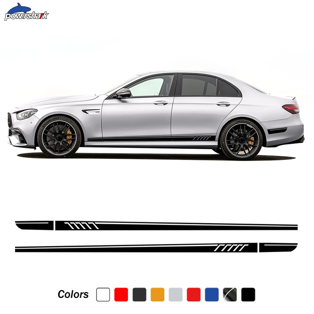 2 Pcs Edition AMG Side Stripes Sitkcer Decal For Mercedes Benz E Class ...