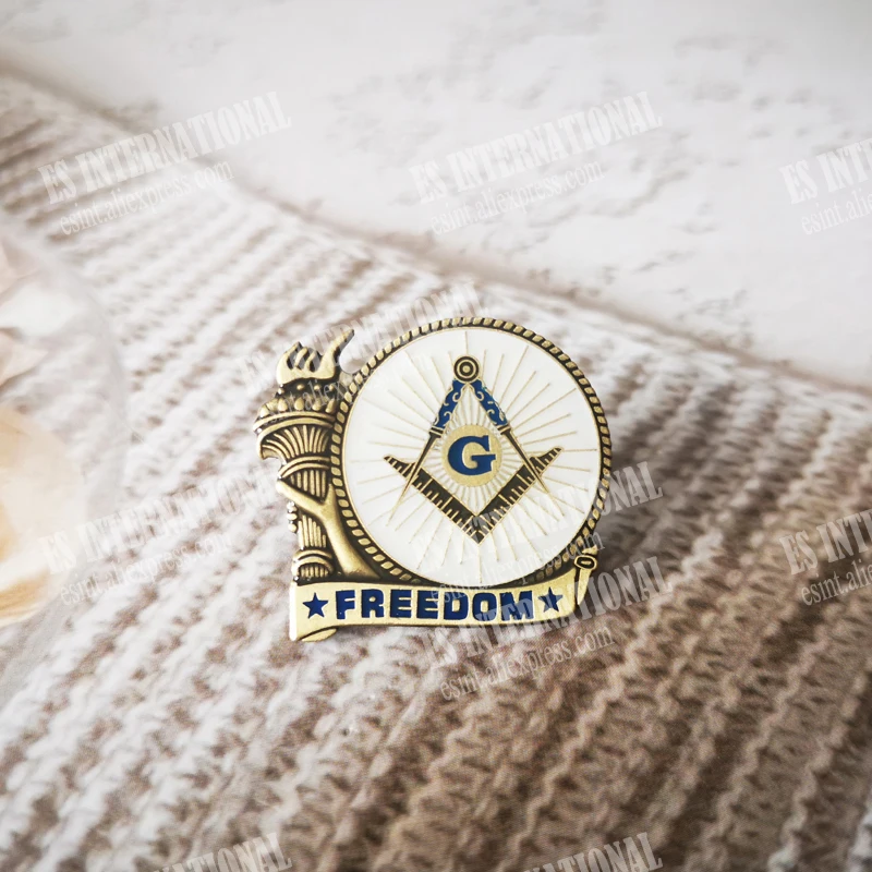 Masonic Lapel Pins Freemasonry Badge Mason Freemason Freedom Torch ...