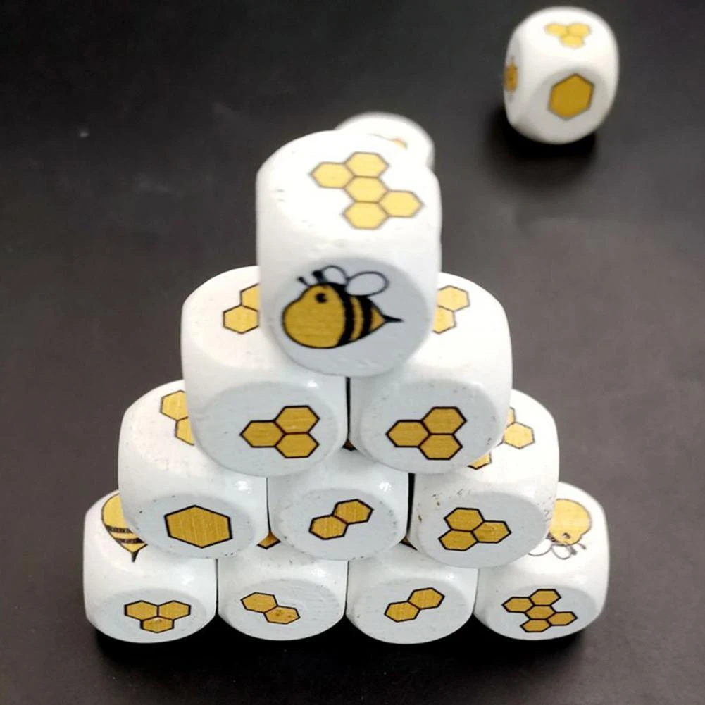 12pcs Bee Pattern Baby Early Teaching Hands-On Toys Cube Shape Dice ...