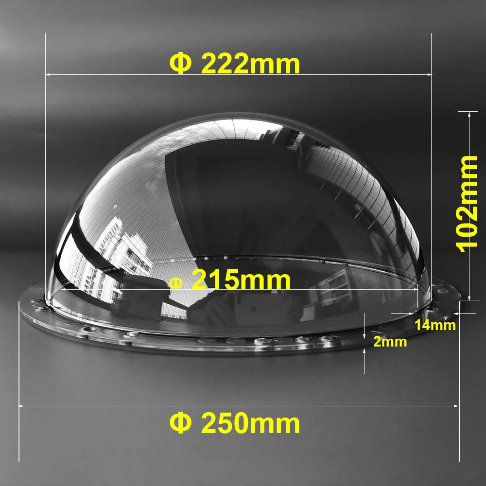 9.84 Inch Acrylic Clear Plexiglass Dome Cover Pre-drilled Hole ...