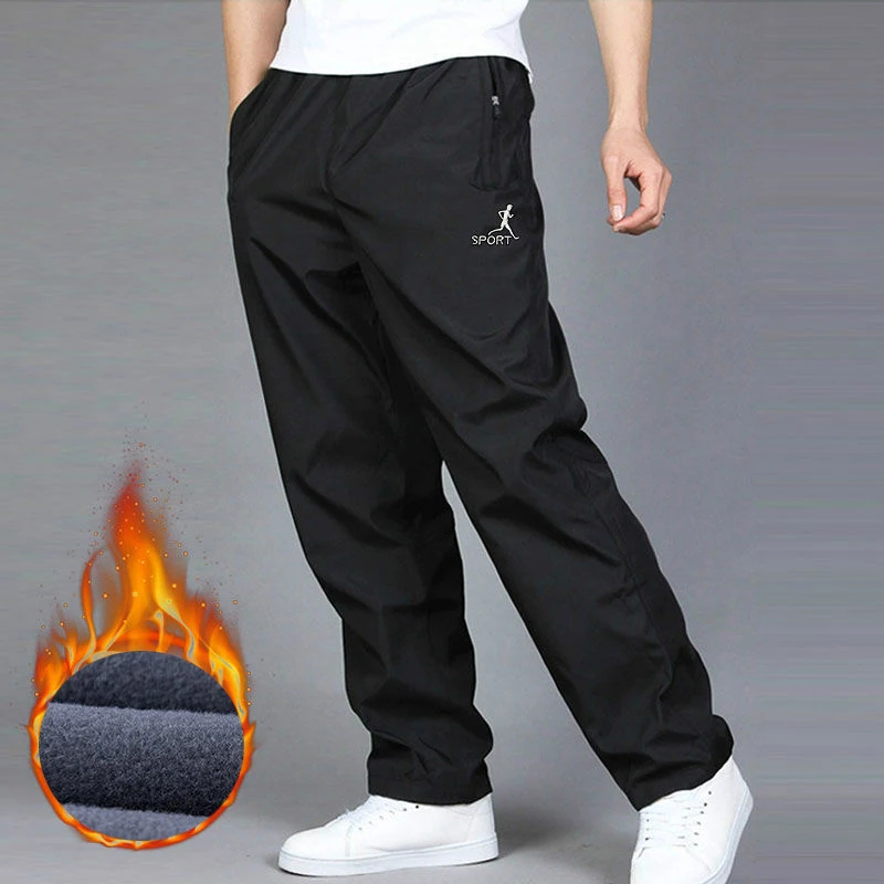 Men's Winter Warm Casual Pants Trousers Autumn Velvet Warm Straight ...