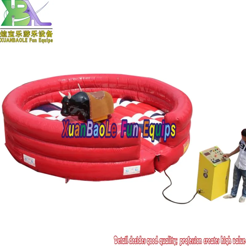 Amusement Park Inflatable Mechanical Bull Riding Toys, Kids Bull Riding ...