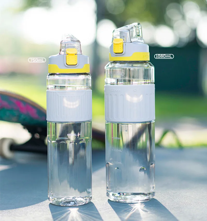 Gourde,Bouteille d'eau écologique de grande capacité en Tritan, Shaker de Sport de plein air ...