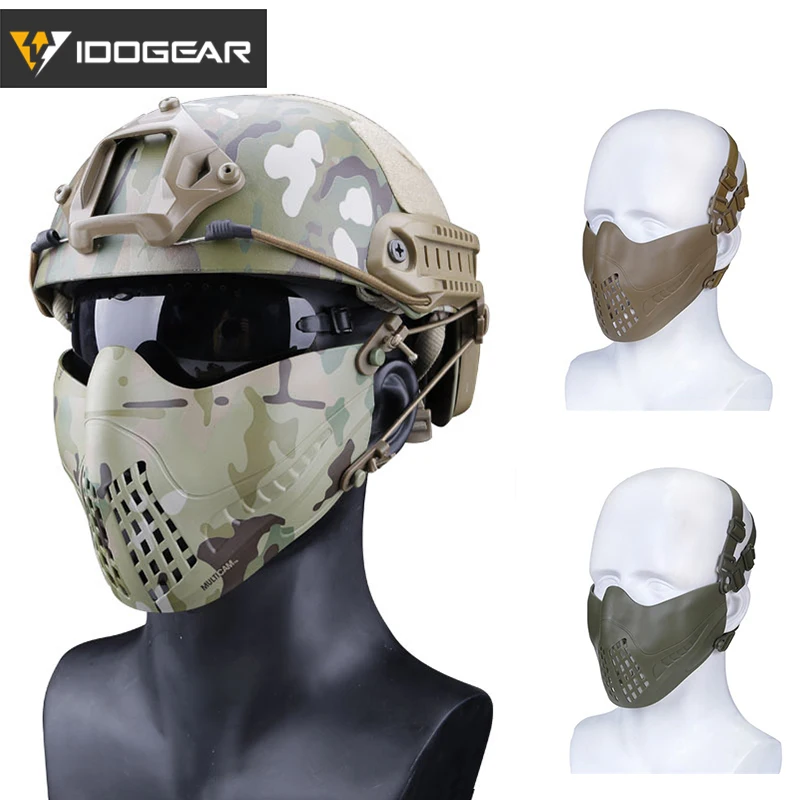 IDOGEAR-Tactical-Pilot-Half-Face-Mask-Airsoft-Mask-FAST-Helmet ...