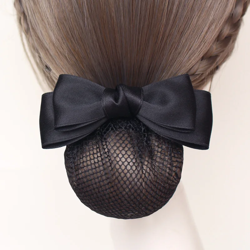 Lazo de satén para el pelo para mujer, pasador de red, Banco de moños ...