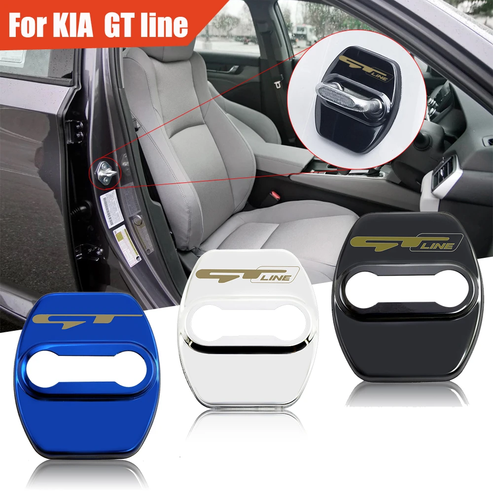 4pcs Car Door Lock Cover Protect For Kia Gt Gtline K3 K5 Seltos ...