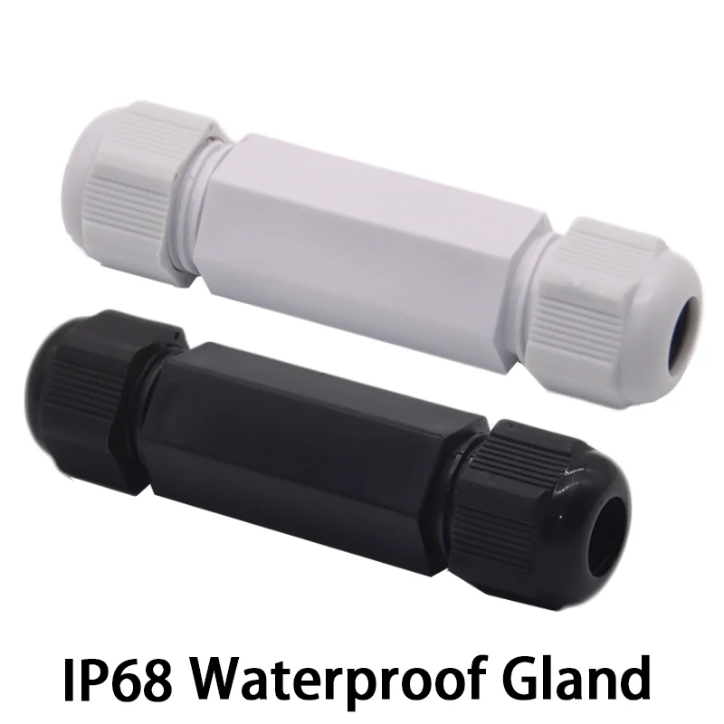 Plastic-Cable-Gland-Waterproof-IP68-Double-Ended-Joint-Nylon-Plastic ...