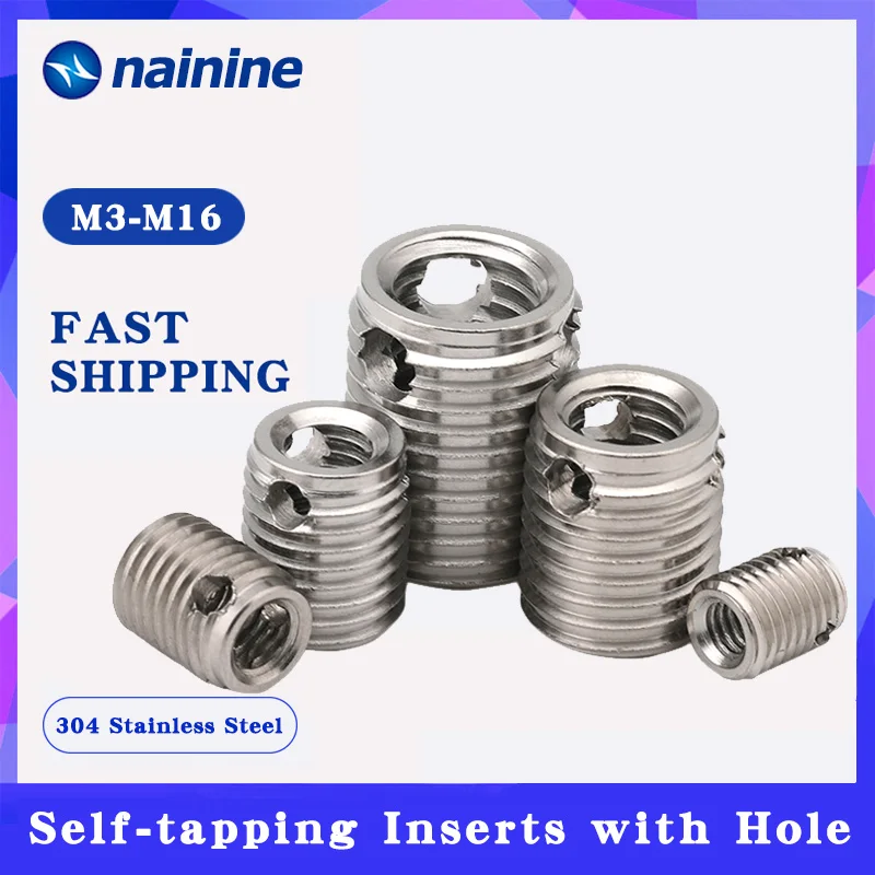 307-308-Self-tapping-Inserts-with-Hole-Thread-Insert-Stainless-Steel ...