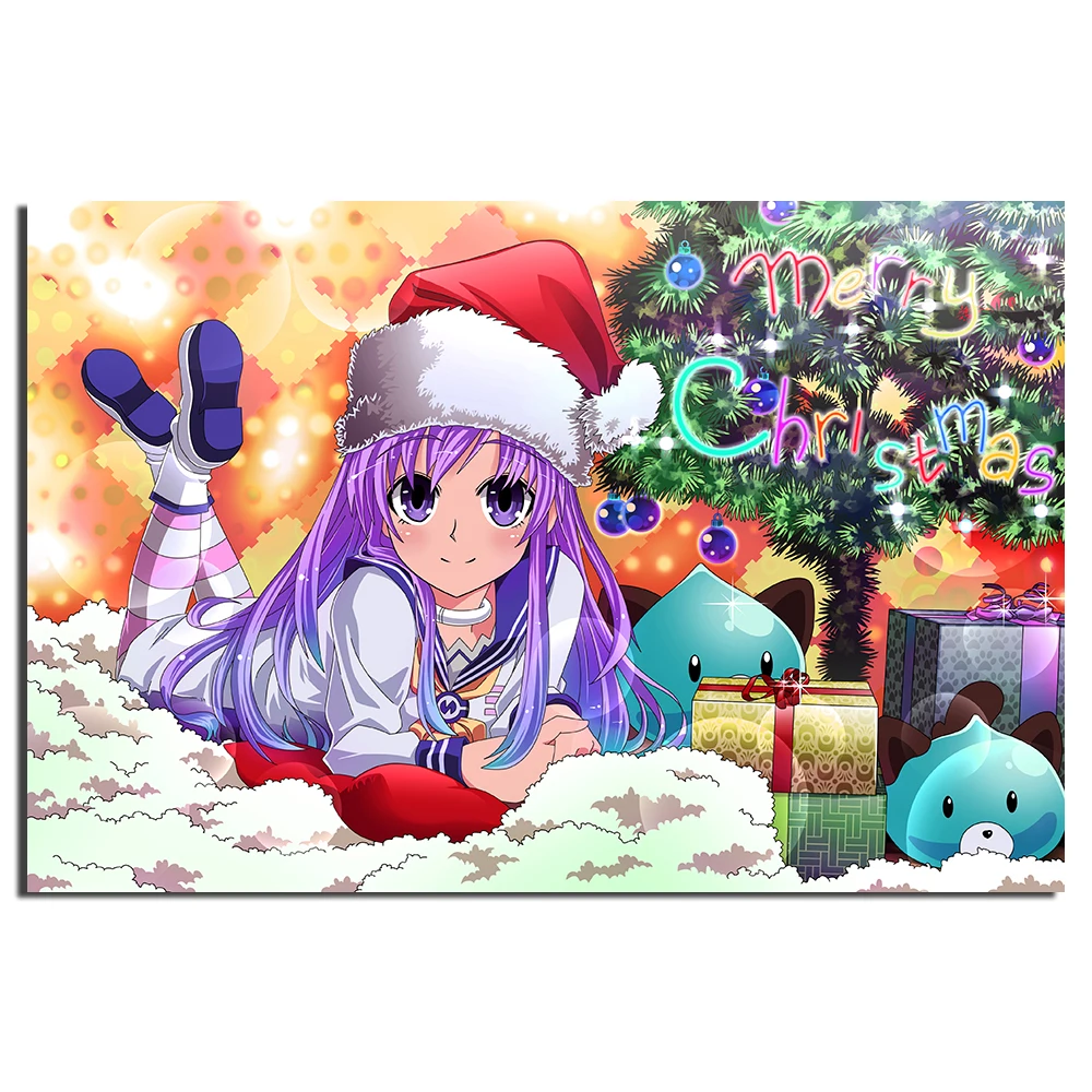 Hyperdimension-Neptunia-Anime-Christmas-Girl-Poster-Canvas-Cloth-Fabric ...