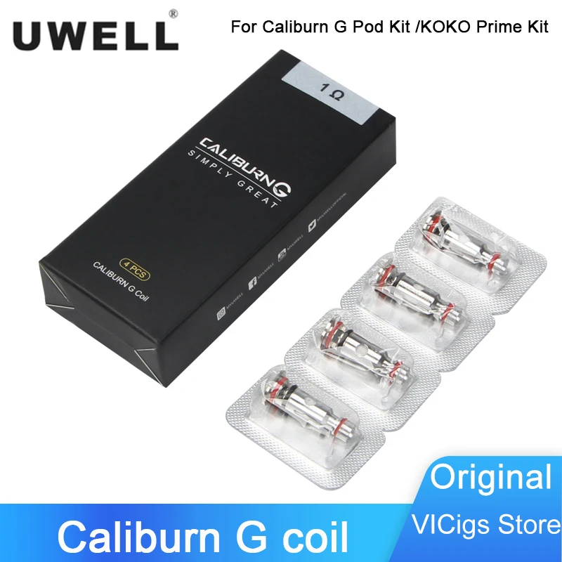 4pcs/pack Original Uwell Caliburn G Coil UN2 Meshed-H 0.8ohm 1.0ohm ...