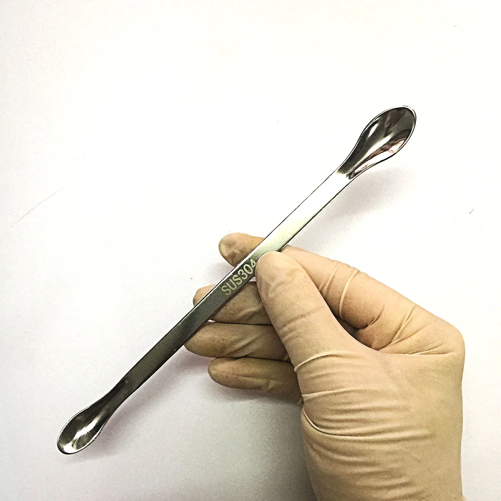 Stainless Steel Drug Spoon 18cm Double Head Reagents Spatula Weigh ...