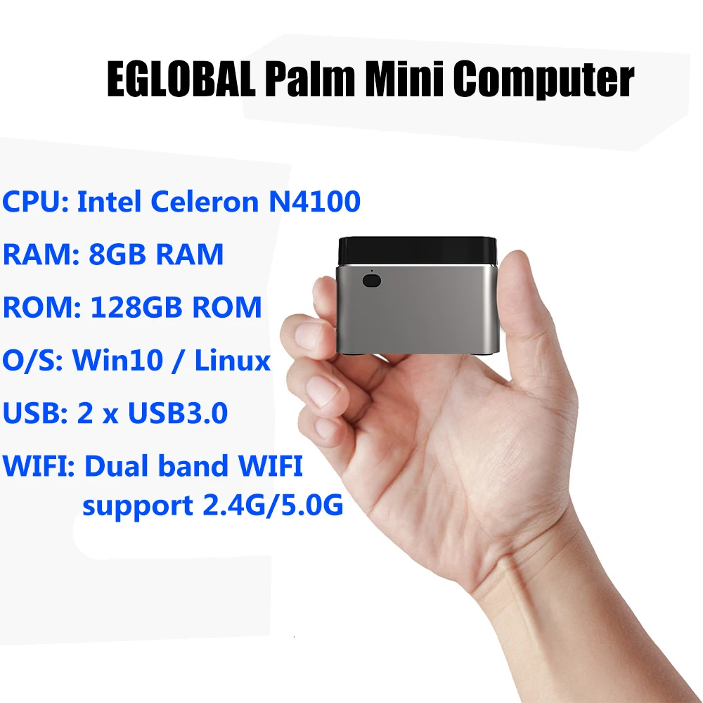 Eglobal Palm Computer Intel Celeron N4100 Quad-Core 8GB LPDDR4 128GB ...