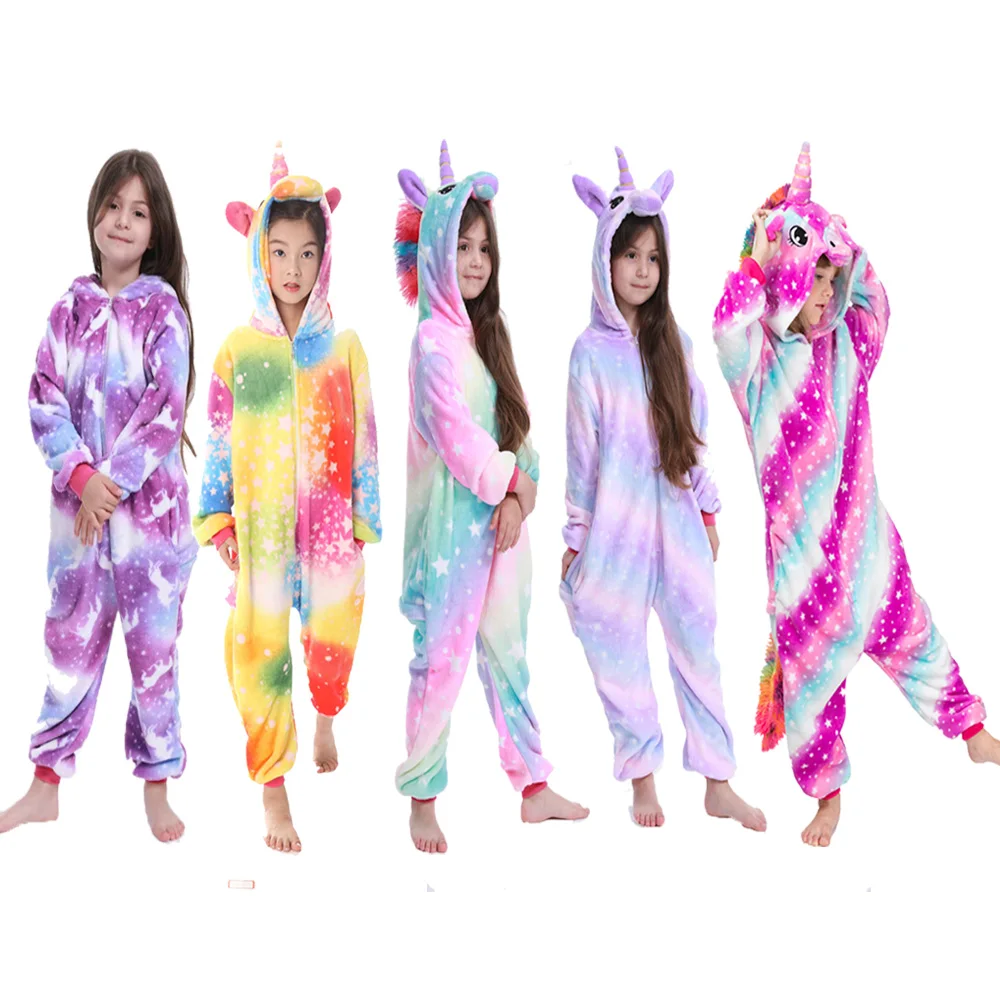 Kigurumi kigurumi pijamas infantis para meninos meninas unicórnio ...