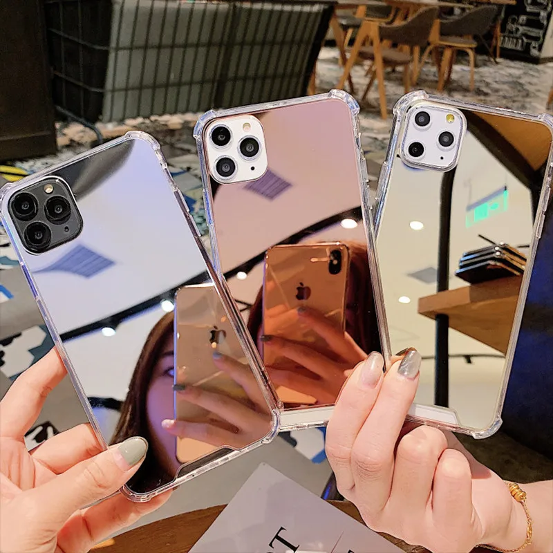 Luxury Clear Makeup Mirror TPU Case For iphone XS MAX XR 15 14 13 12 11 ...