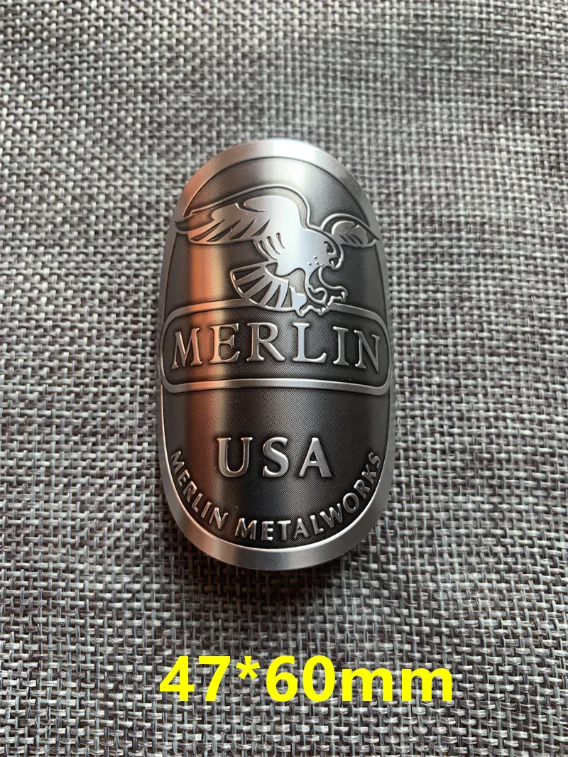 2x merlin vintage classic Bike Head Badge Aluminum Decals Stickers For ...