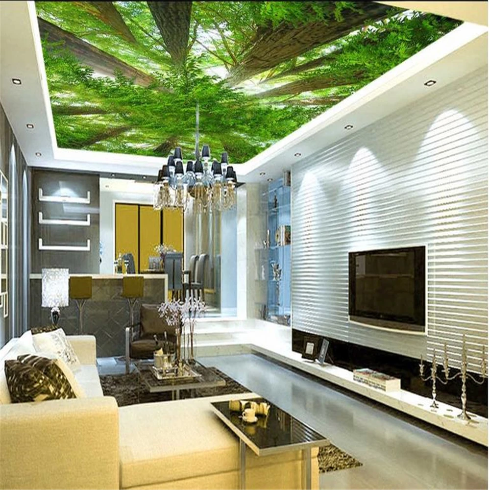 Custom 3d ceilings beautiful scenery wallpapers 3d landscape wallpaper ...