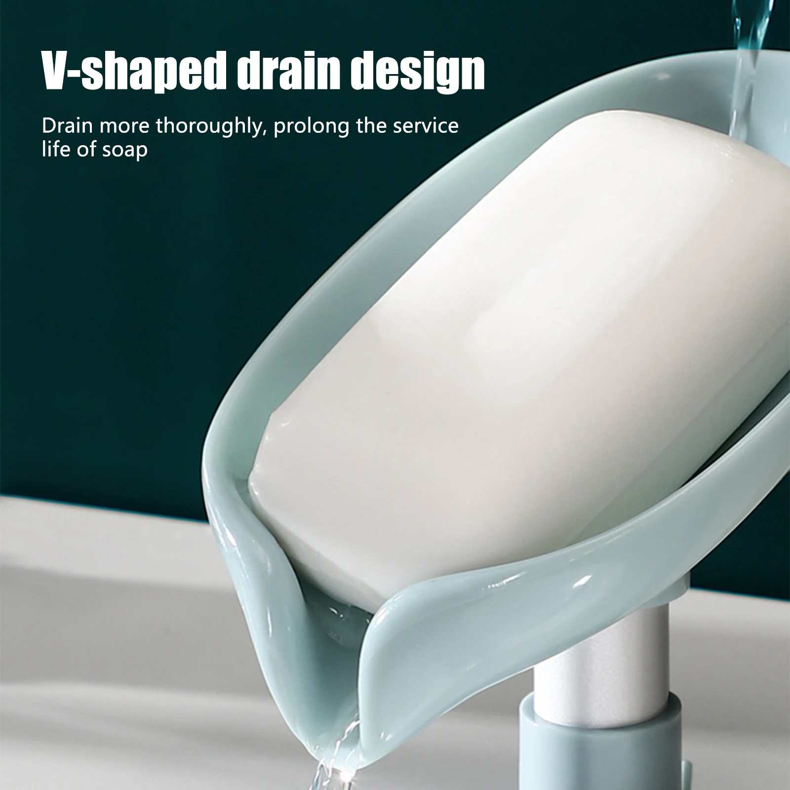 Porte-savon,Boîte porte-savon en forme de feuille avec trou de ...