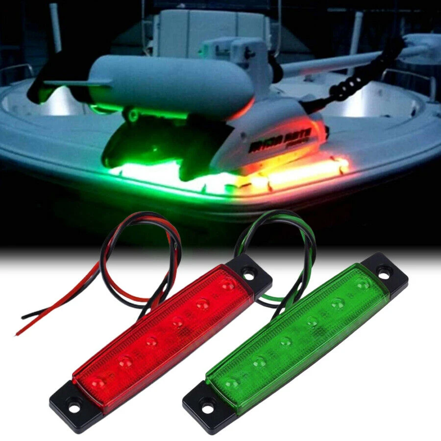 2x Dc 12v Led Marine Boat Navigation Lights Green Red Stern Light ...